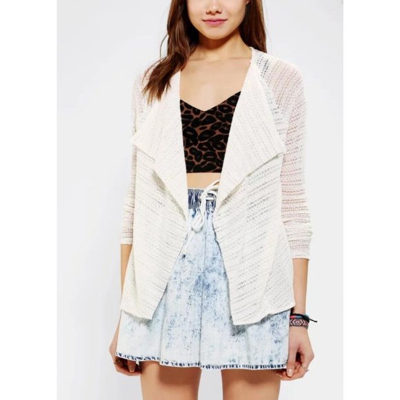 Sparkle & Fade | Sweaters | Sparkle Fade Chiffon Back Open Cardigan In ...